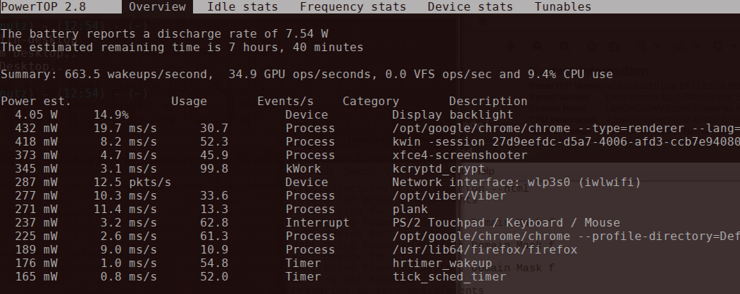 Linux Laptop Power Tuning with Powertop and Friends | hobo.house